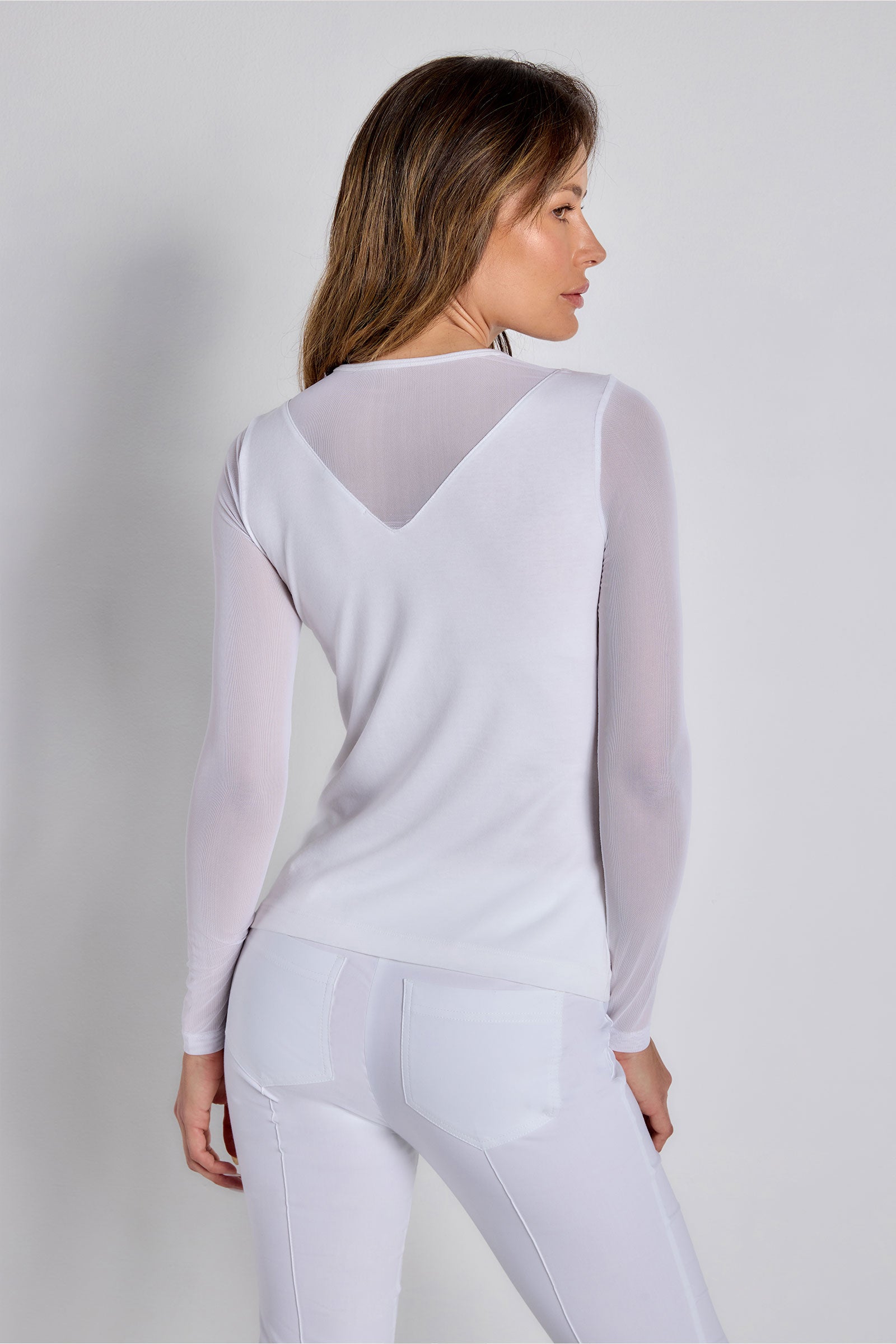 Kim Mesh-Sleeve Top in Pima Modal – Anatomie